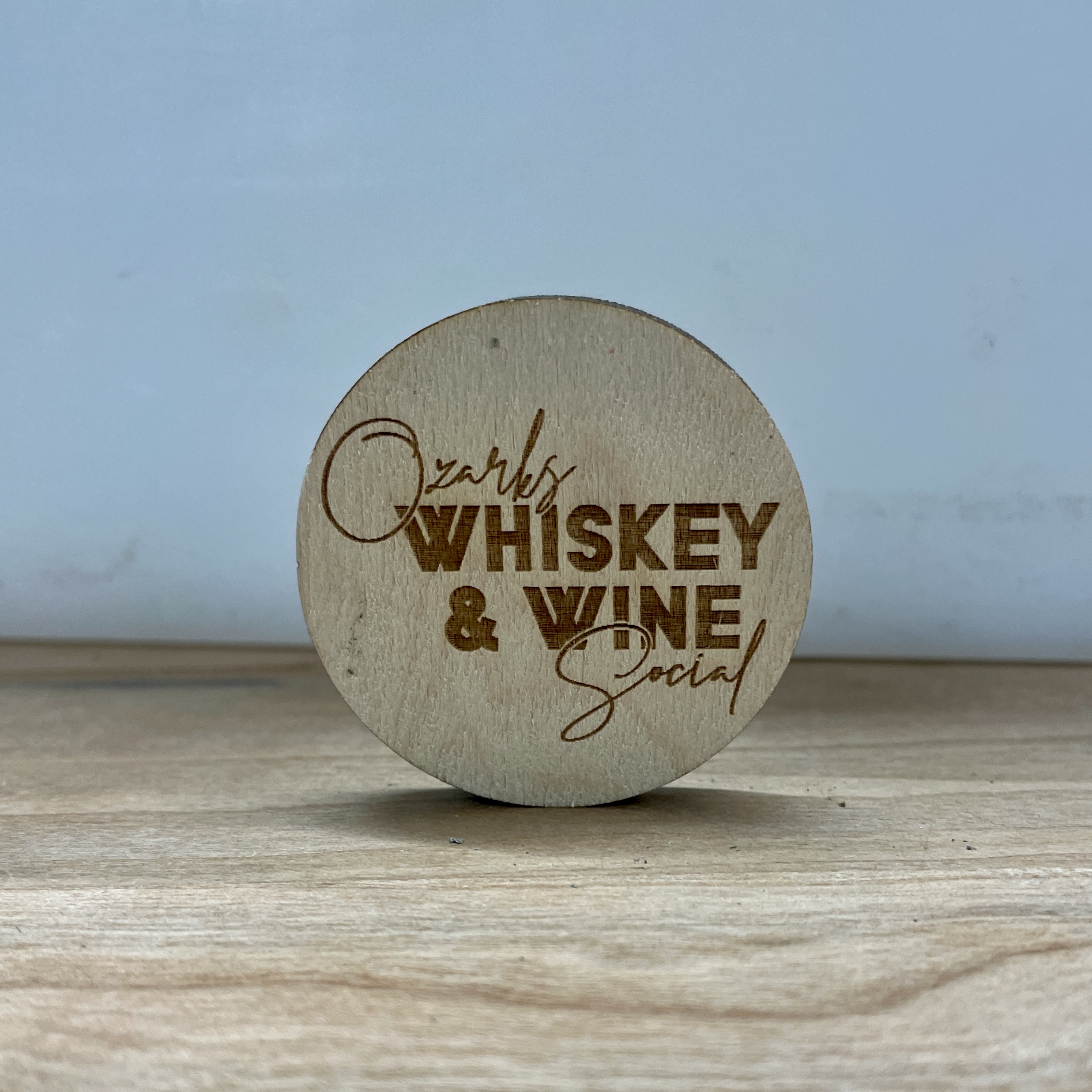Custom Round Wooden Tokens or Nickels | Toasted Maple