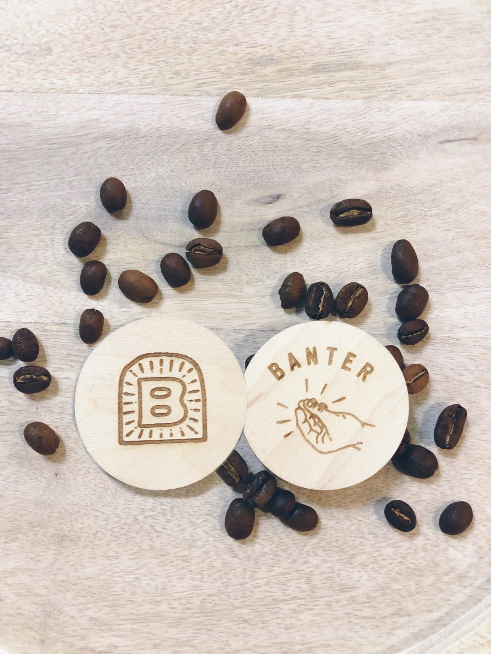 Custom Engraved Round Wooden Tokens | Toasted Maple