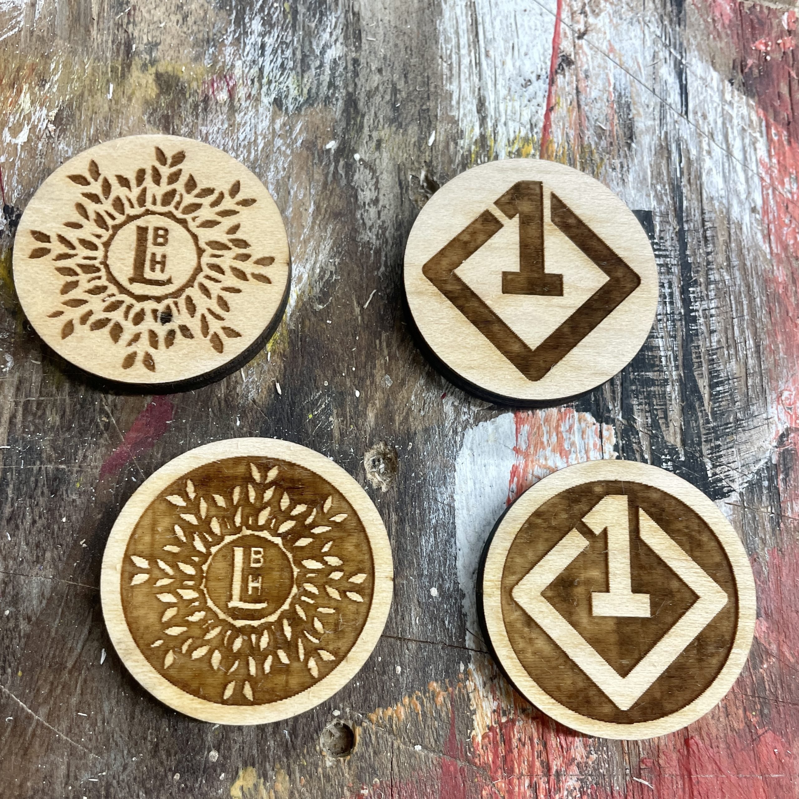 Example Tokens, Coasters, Magnets & More By Toasted Maple