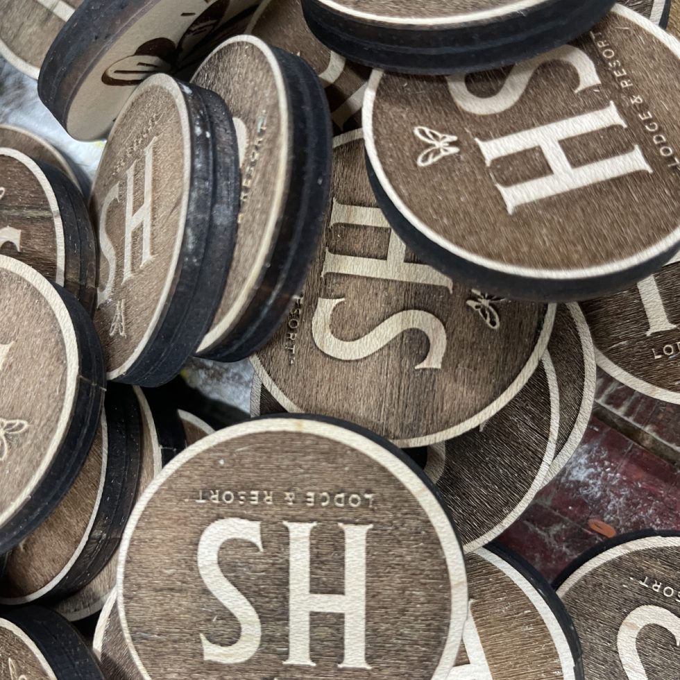 Custom Engraved Wood Nickels | Toasted Maple